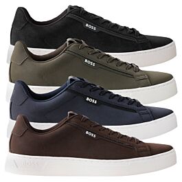Hugo Boss Mens Rhys Tenn Faux Nubuck Leather Cupsole Trainers
