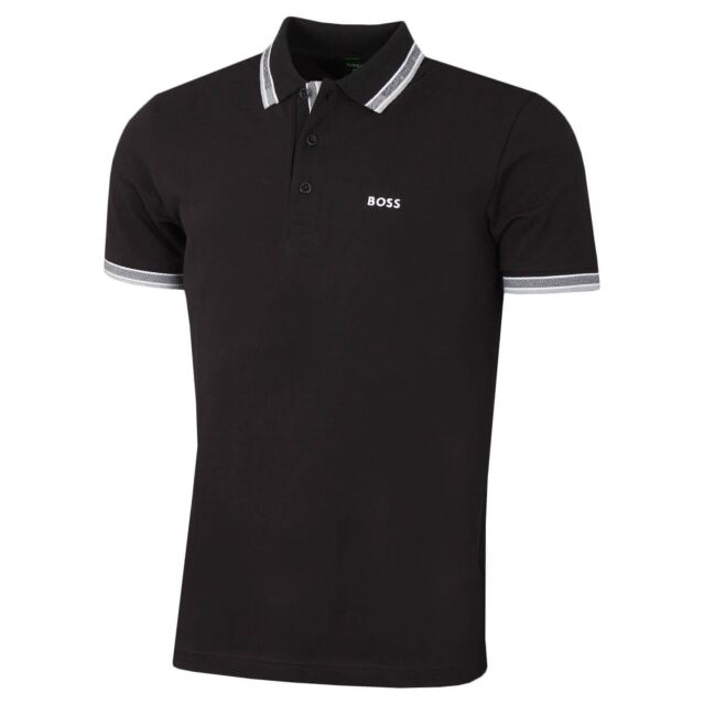 Hugo Boss Mens Paddy Stripe Cotton Fabric Regular Fit Golf Polo Shirt